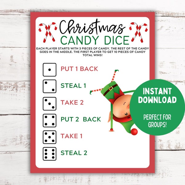 Christmas Dice Game Printable - Etsy