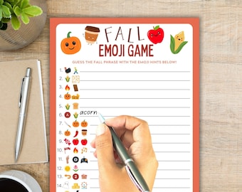 Fall Emoji Pictionary | Fall Printable Game | Fall Emoji Game ...