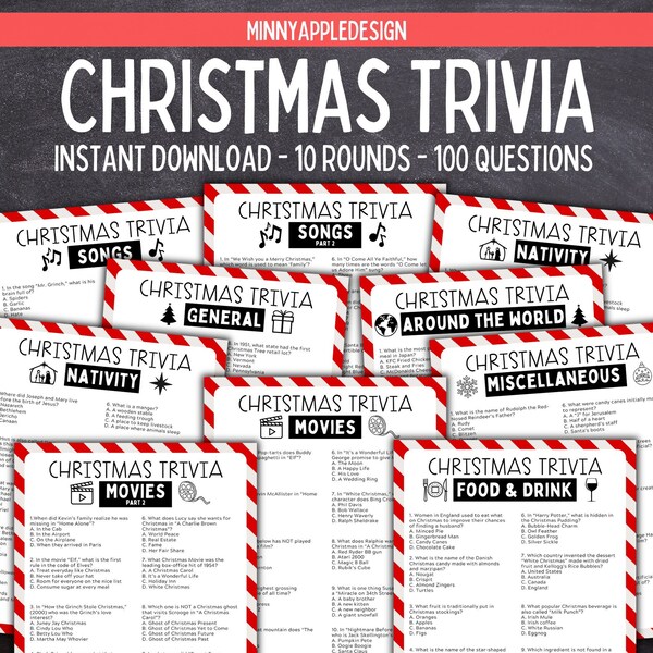 Christmas Trivia Party Game - Etsy Canada