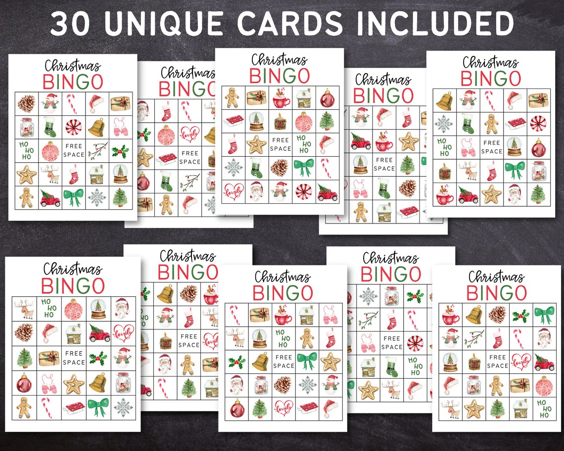 Christmas BINGO Game for Kids and Adults Christmas Printable | Etsy