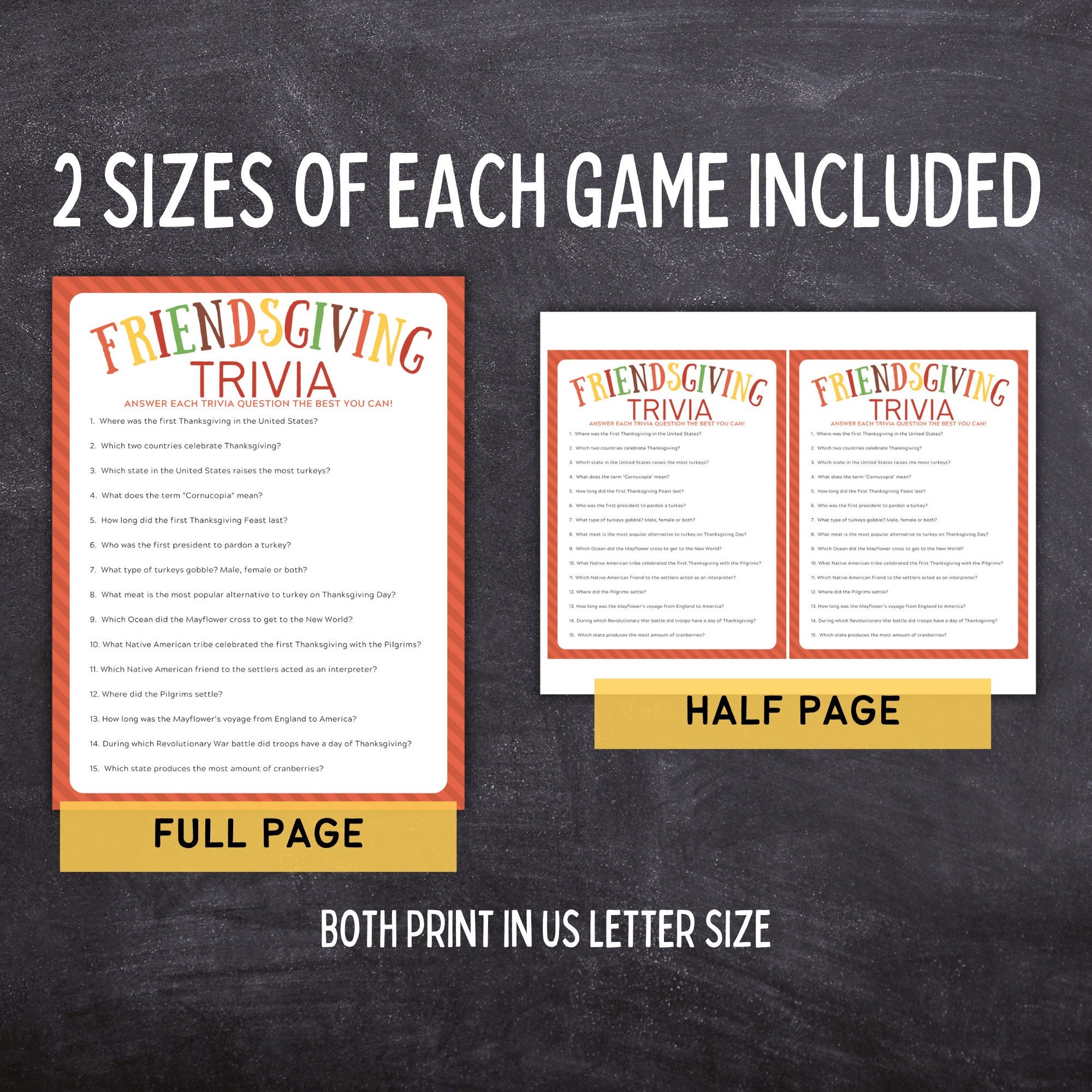 Friendsgiving Printable Games | Friendsgiving Games Bundle ...