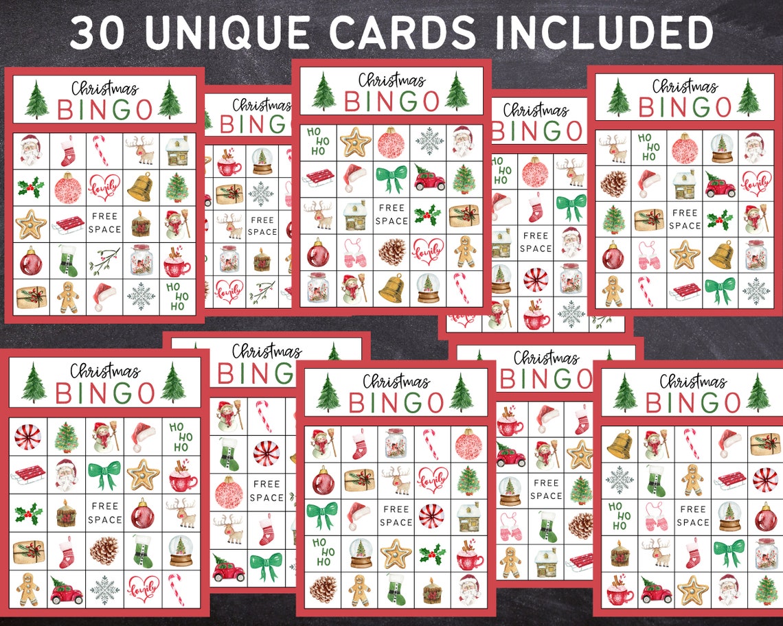 Christmas BINGO Game for Kids and Adults Christmas Printable | Etsy