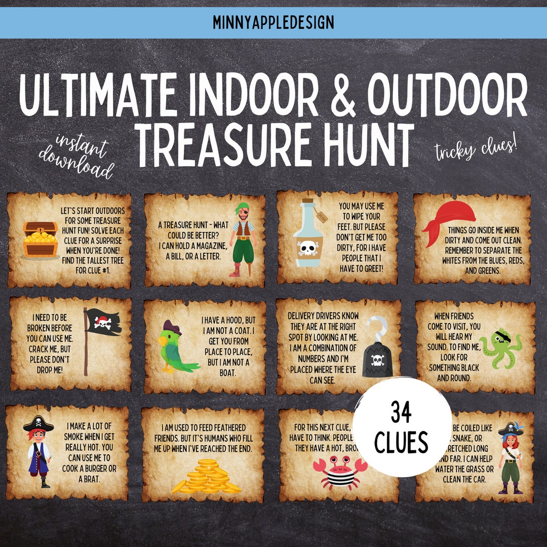 Indoor and Outdoor Pirate Treasure Hunt | Birthday Treasure Hunt ...