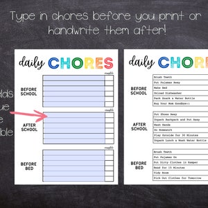 Printable Editable Daily Checklist for Kids | Chore Chart for Kids ...