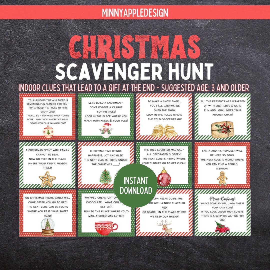 Christmas Scavenger Hunt for Kids | Christmas Printable Games for Kids ...