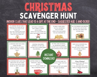 Christmas Scavenger Hunt for Kids, Christmas Printable Games for Kids ...