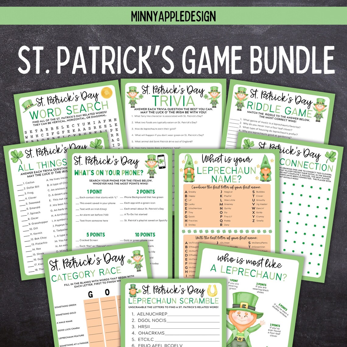 St Patricks Day Printable Games | St Patricks Games Bundle | St ...