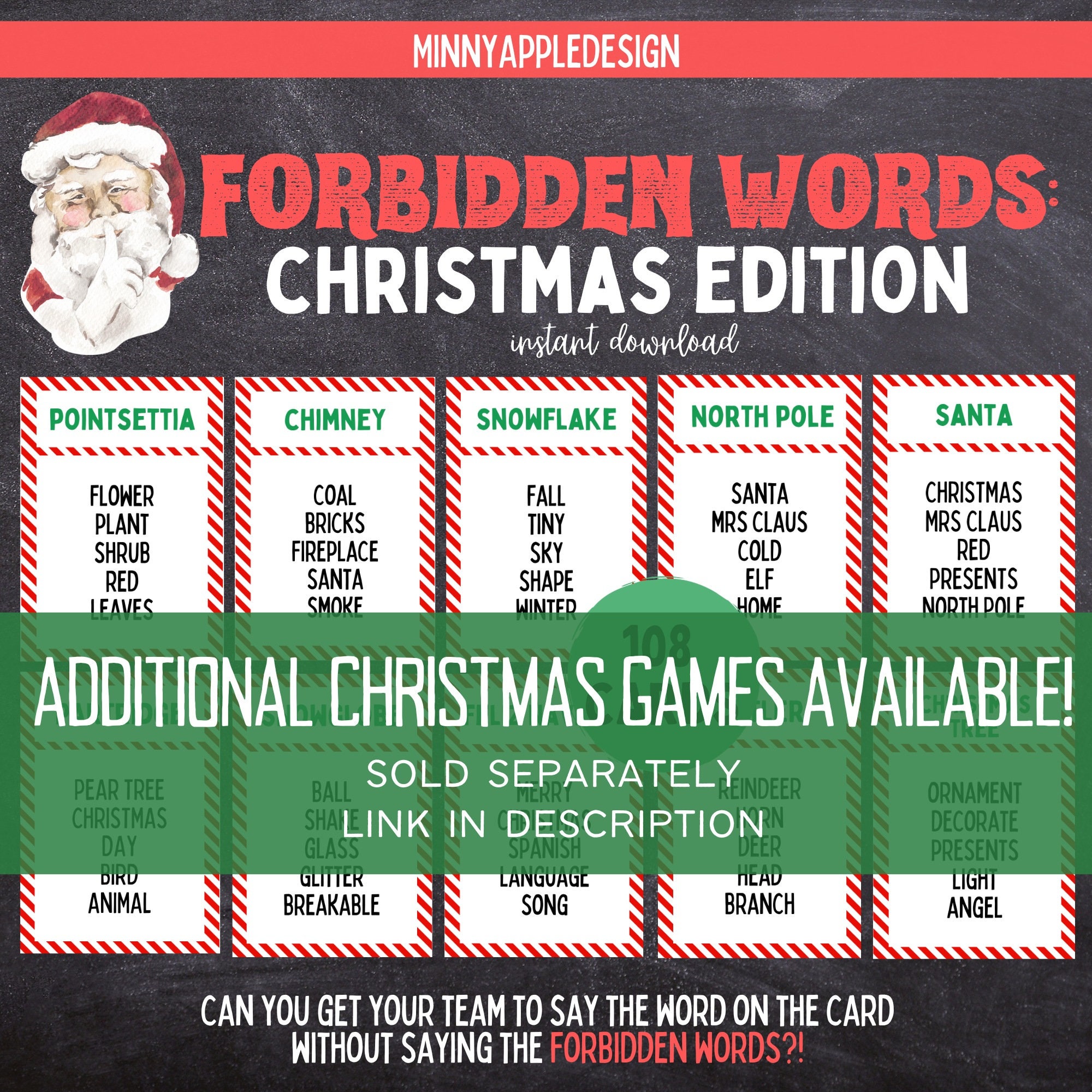 Christmas 5 Second Game | Printable Christmas Game | Christmas Party ...