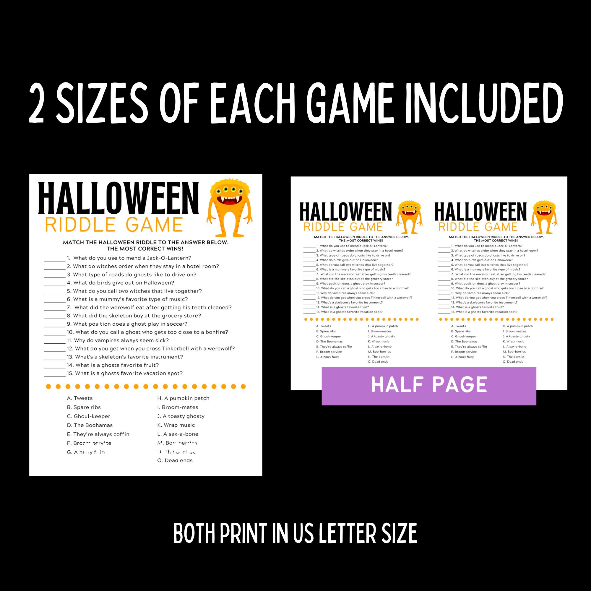 Halloween Printable 12 Game Bundle | Halloween Party Games | Halloween ...