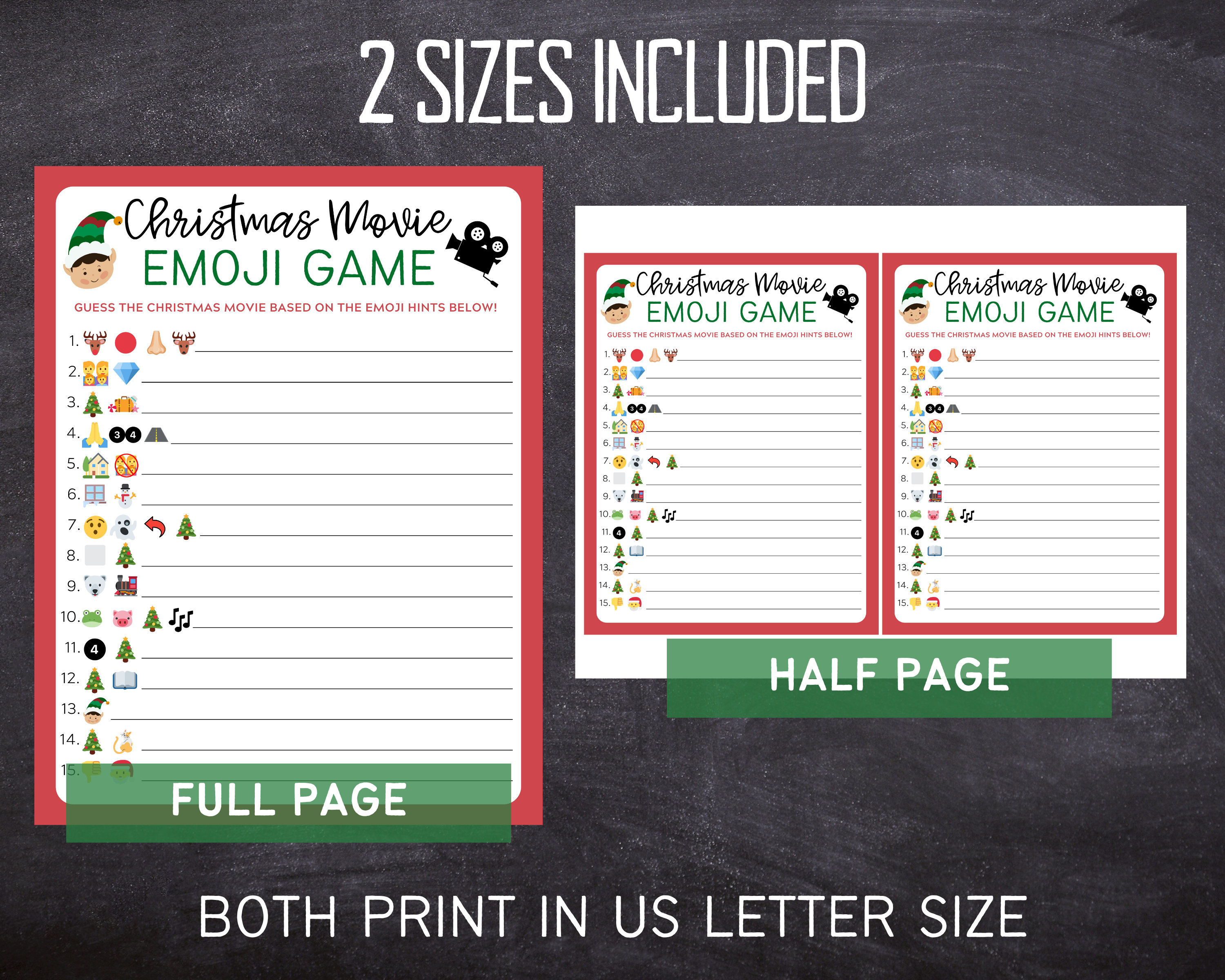 Christmas Movie Emoji Pictionary Christmas Movie Emoji Game - Etsy