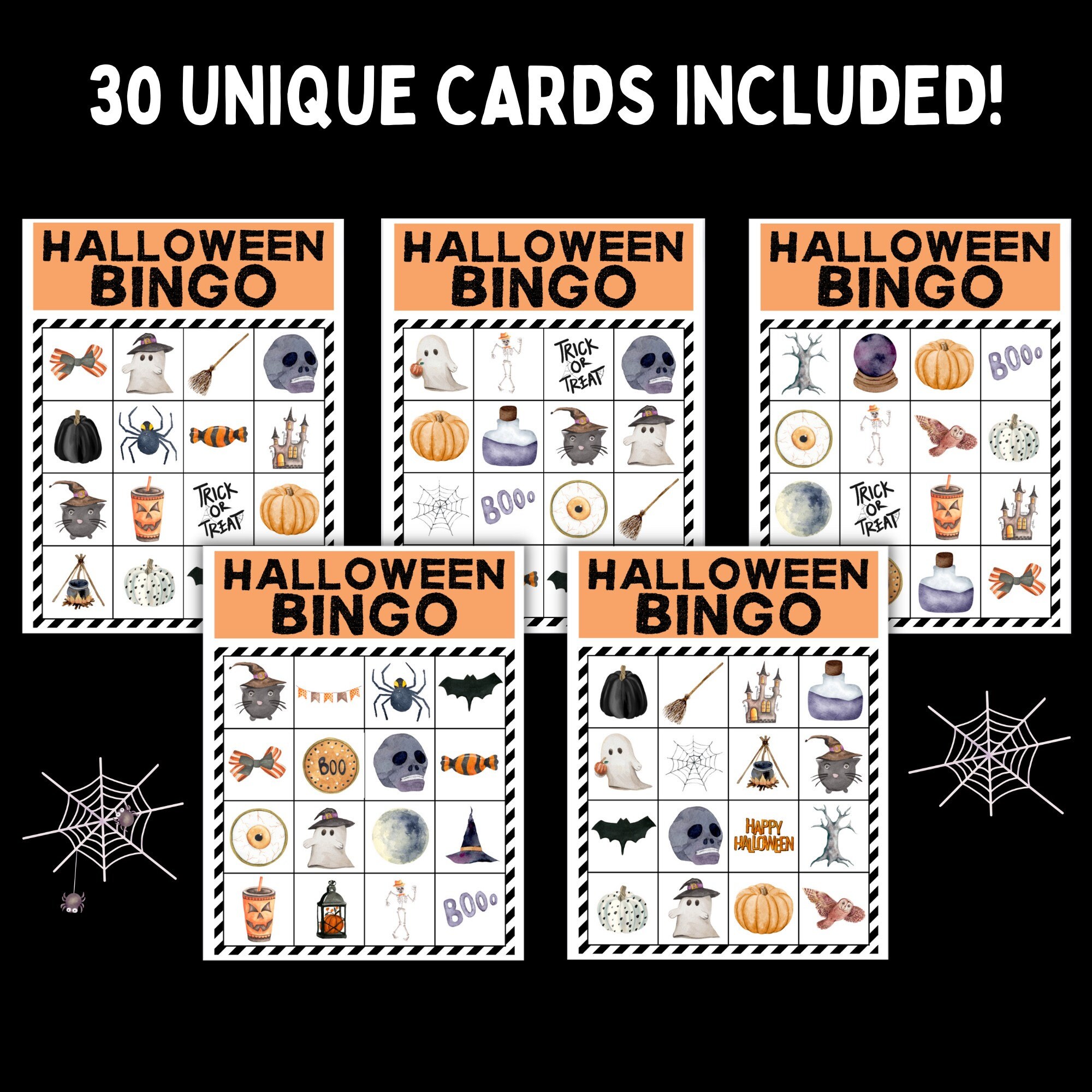 Halloween BINGO Game for Kids and Adults | Halloween Printable Games ...
