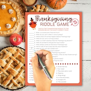 Thanksgiving Riddle Game | Thanksgiving Printable Game | Friendsgiving ...