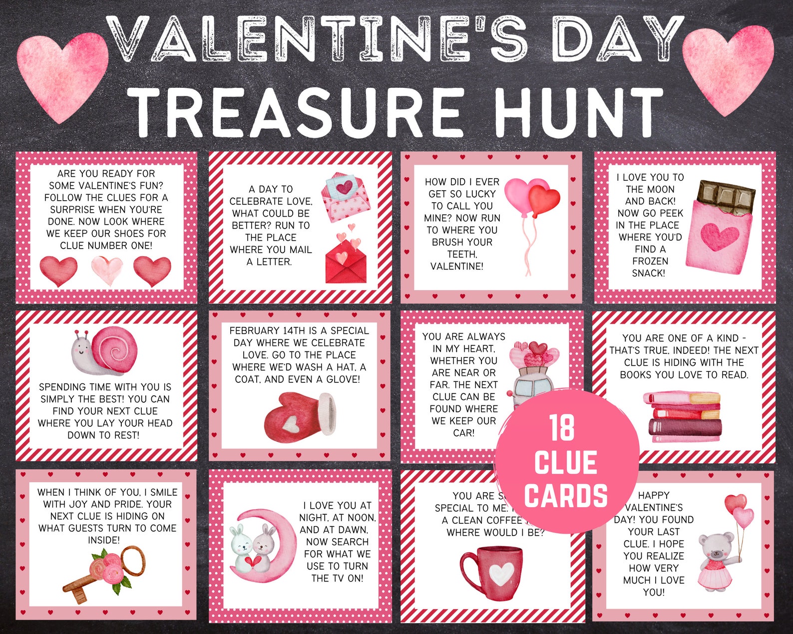 Valentine's Day Scavenger Hunt for Kids Valentines - Etsy