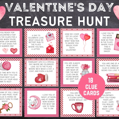 Valentine's Day Scavenger Hunt for Kids Valentines - Etsy