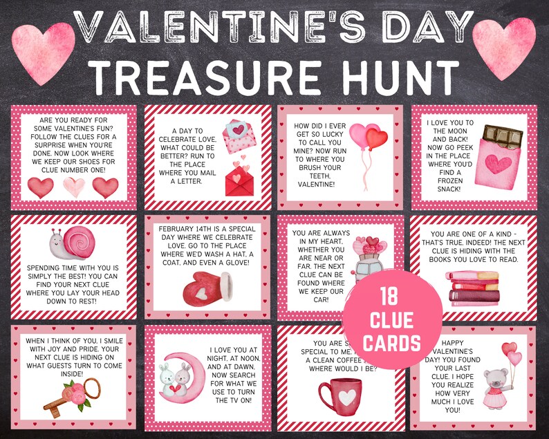 Valentine's Day Scavenger Hunt for Kids Valentines - Etsy