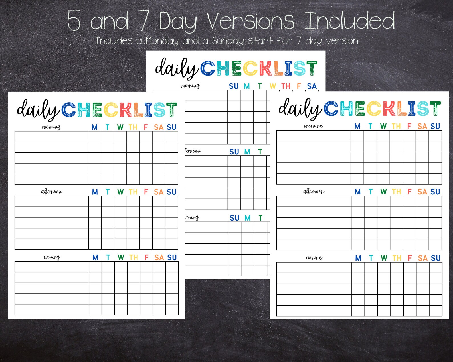 Printable Editable Daily Checklist for Kids Teens and Adults - Etsy