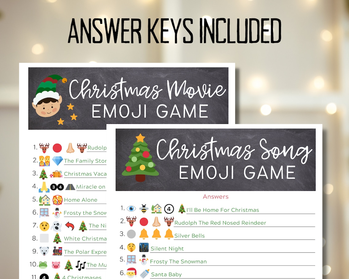 Christmas Emoji Game Bundle Christmas Songs and Christmas - Etsy