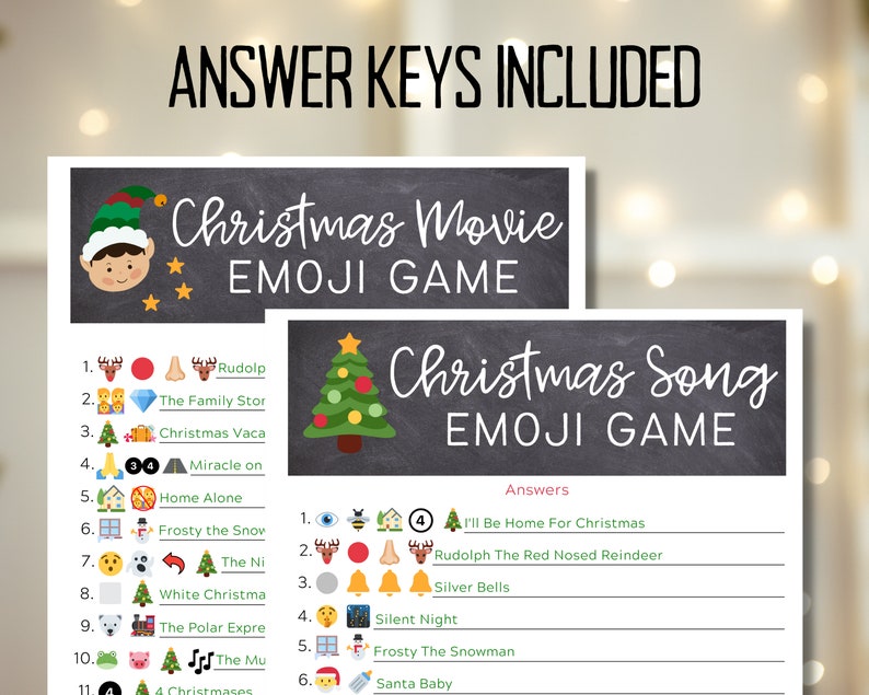 Christmas Emoji Game Bundle Christmas Songs and Christmas - Etsy