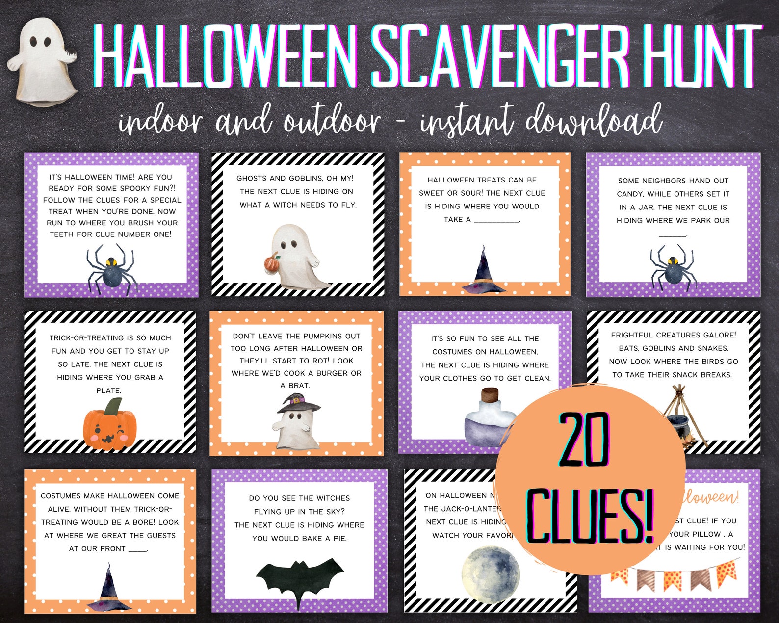 Halloween Scavenger Hunt for Kids Indoor and Outdoor - Etsy