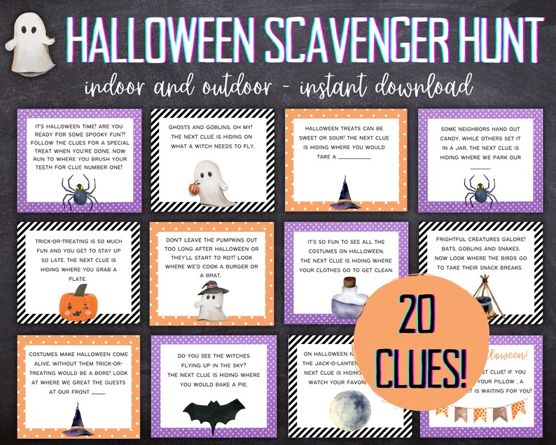 Halloween Scavenger Hunt for Kids Indoor and Outdoor - Etsy
