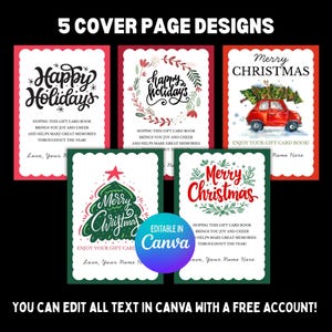 Christmas Editable Gift Card Book | Gift Card Holder | Gift for Teen ...
