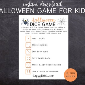 Printable Halloween Dice Game | Kids Halloween Game | Classroom ...