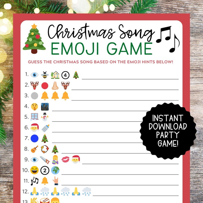 Holiday Emoji Game Free - Etsy