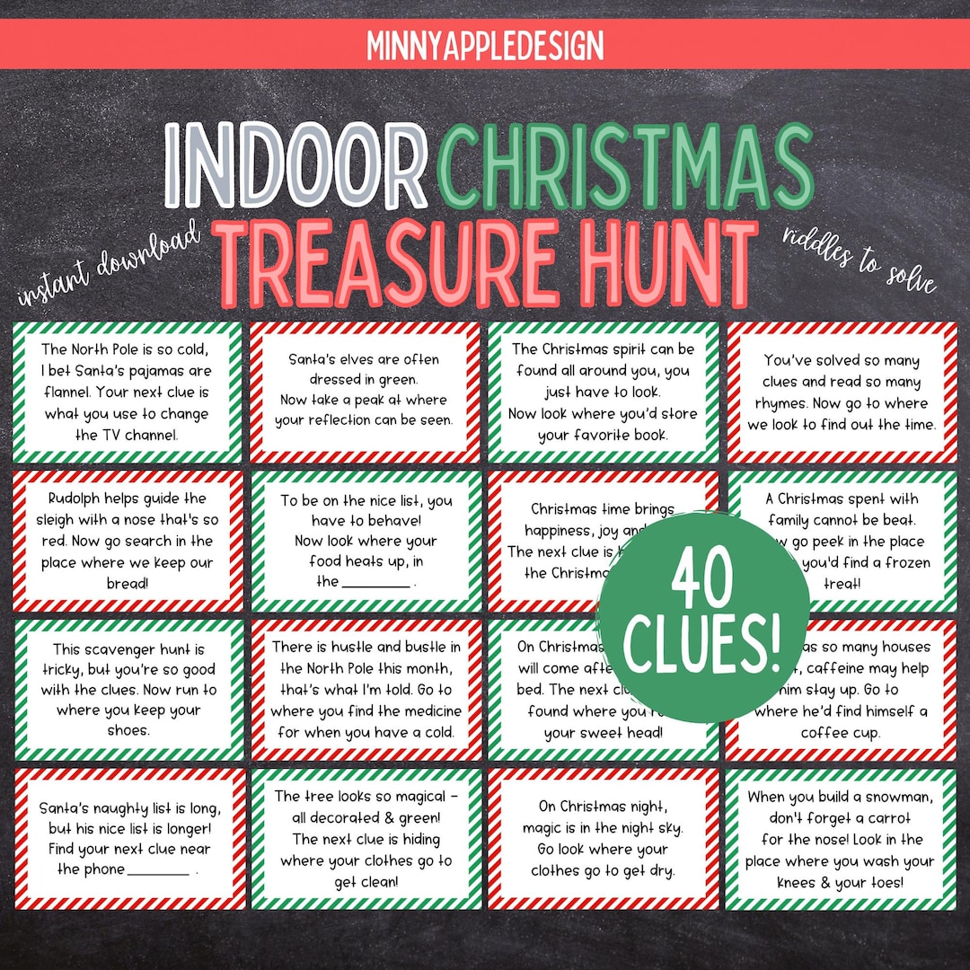 Christmas Scavenger Hunt for Kids | Christmas Printable Games for Kids ...
