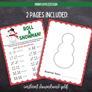 Roll a Snowman Dice Game | Christmas Activity for Kids | Christmas Game ...