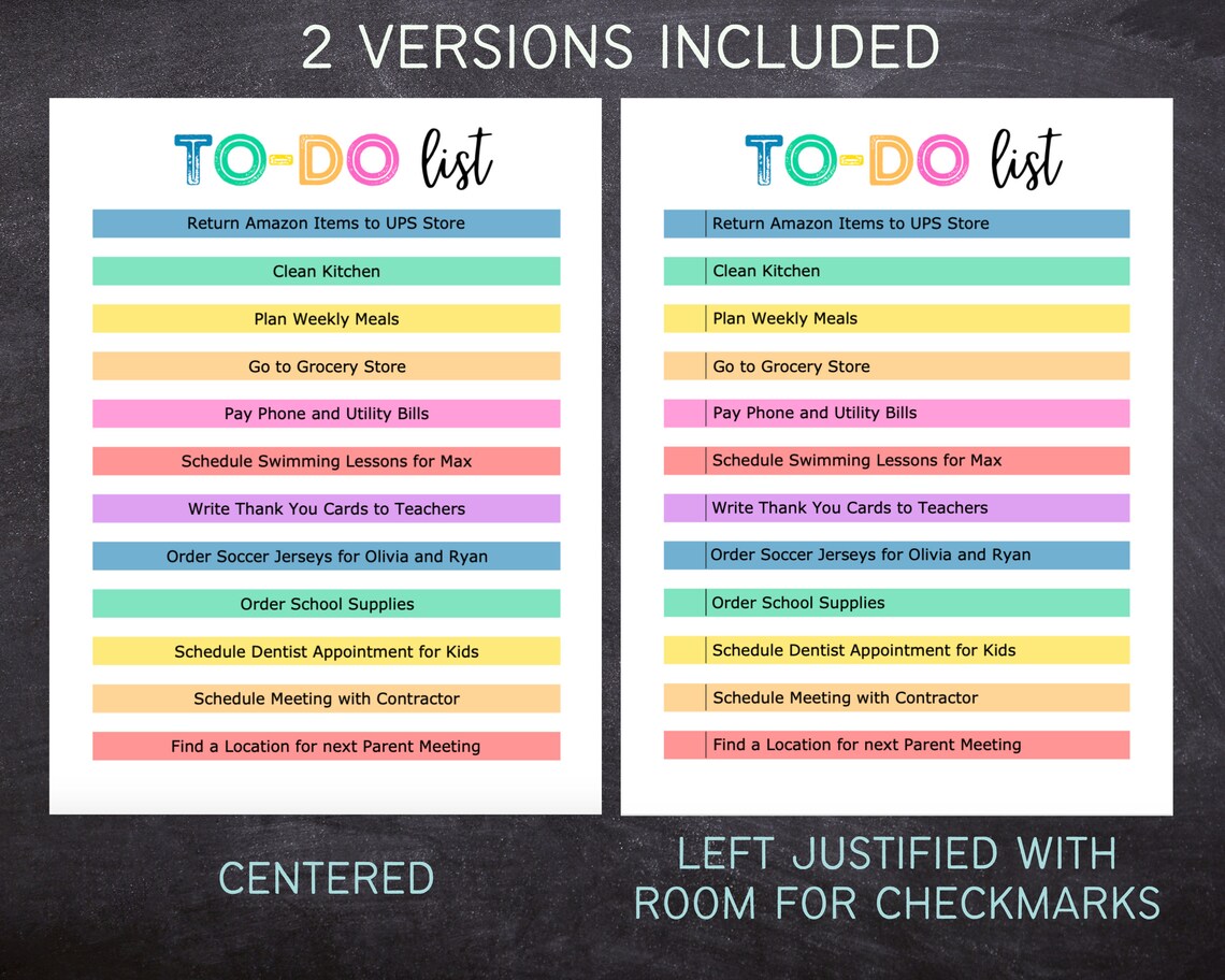 Printable Editable to Do List for Kids, Teens, Adults, and Teachers ...