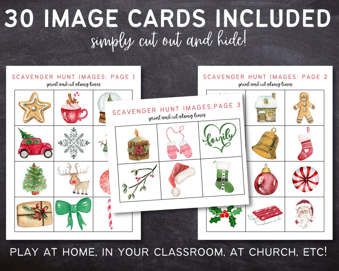 Christmas Picture Scavenger Hunt for Kids Christmas Party - Etsy