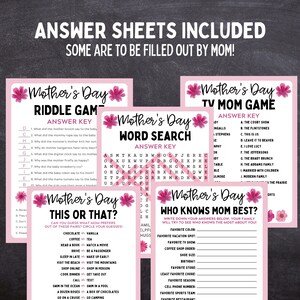 Mothers Day Printable Games | Mothers Day Games Bundle | Mothers Day ...