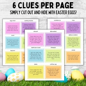Easter Egg Hunt Clue Cards | Indoor and Outdoor Printable Easter Egg ...