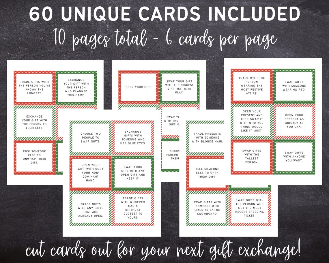 Christmas Gift Exchange Game Printable Christmas Game - Etsy