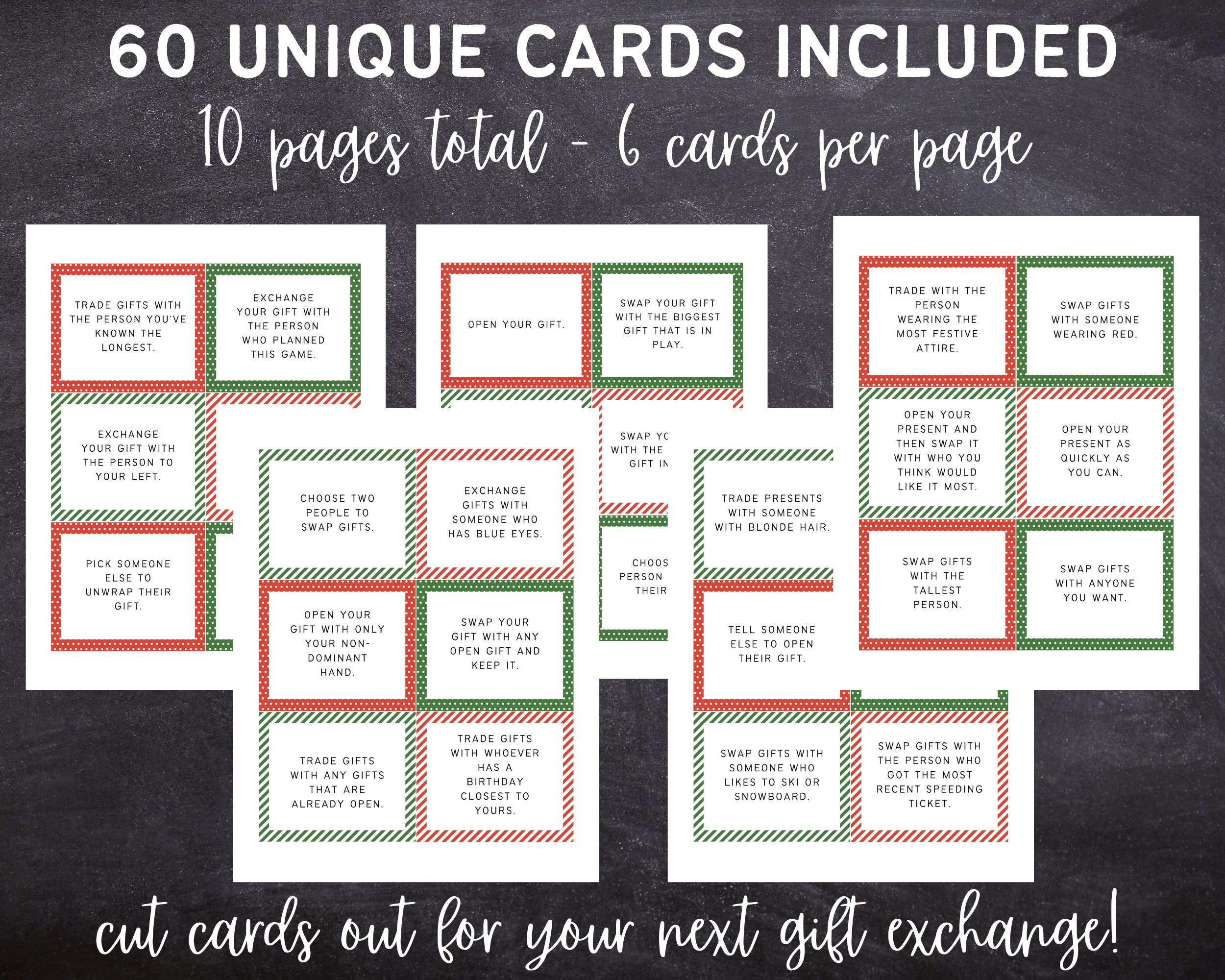 Christmas Gift Exchange Game Printable Christmas Game - Etsy