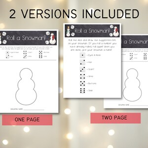 Roll a Snowman Dice Game Christmas Activity for Kids Christmas Game ...