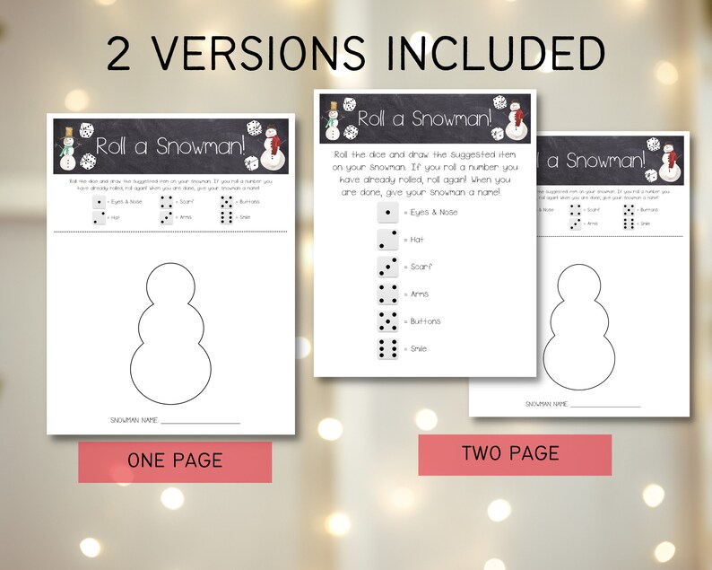 Roll a Snowman Dice Game Christmas Activity for Kids - Etsy