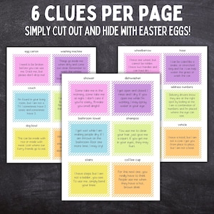 Easter Egg Hunt Clue Cards | Indoor and Outdoor Printable Easter Egg ...