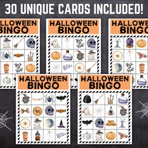 Halloween BINGO Game for Kids and Adults Halloween Printable Games ...