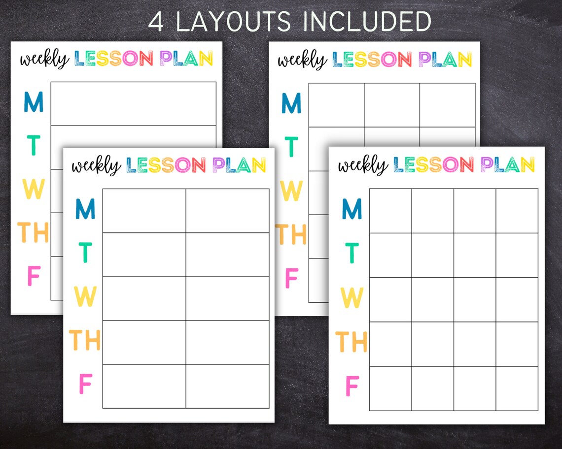 Printable Editable Weekly Lesson Plan Simple School Schedule - Etsy