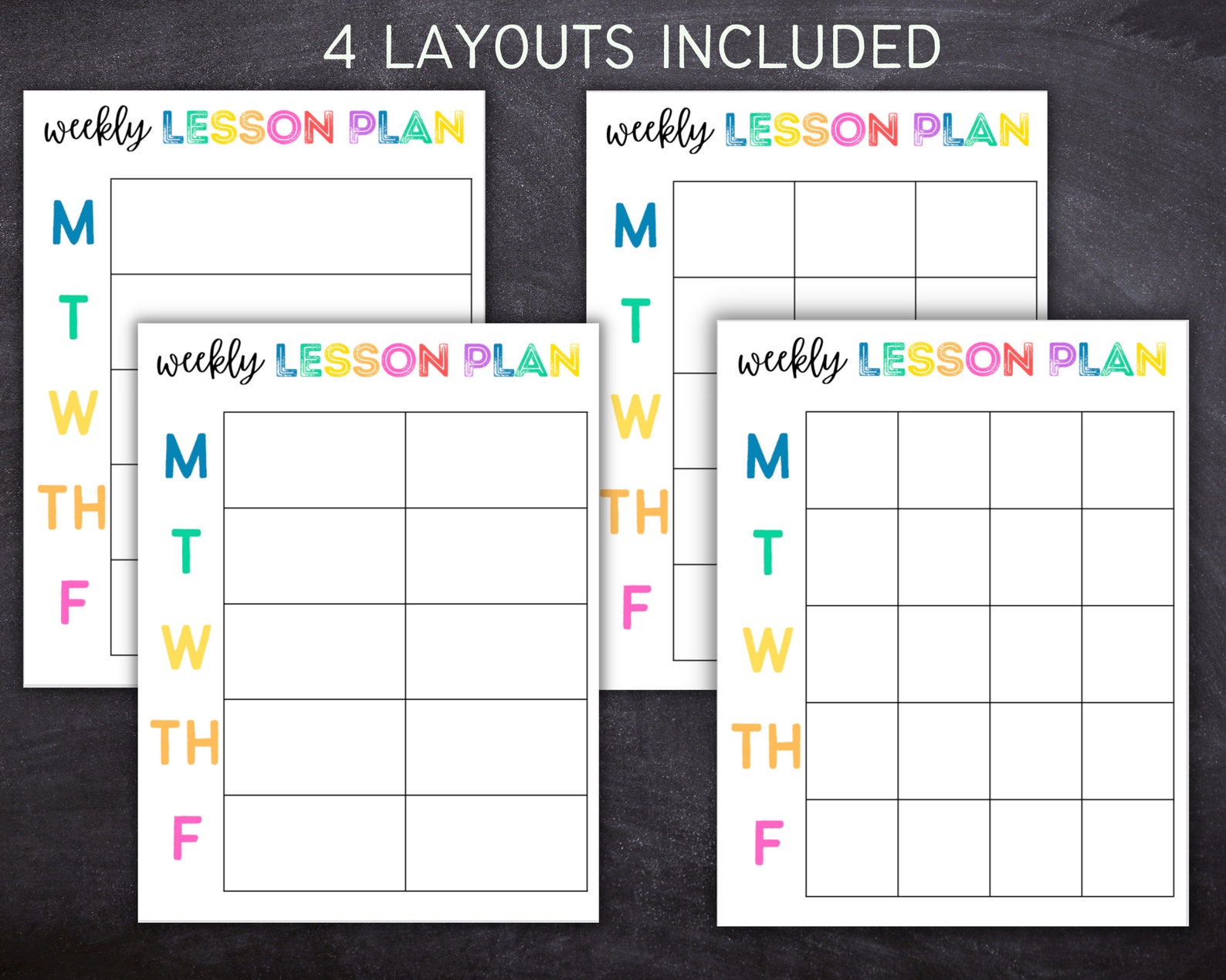 Printable Editable Weekly Lesson Plan Simple School Schedule - Etsy