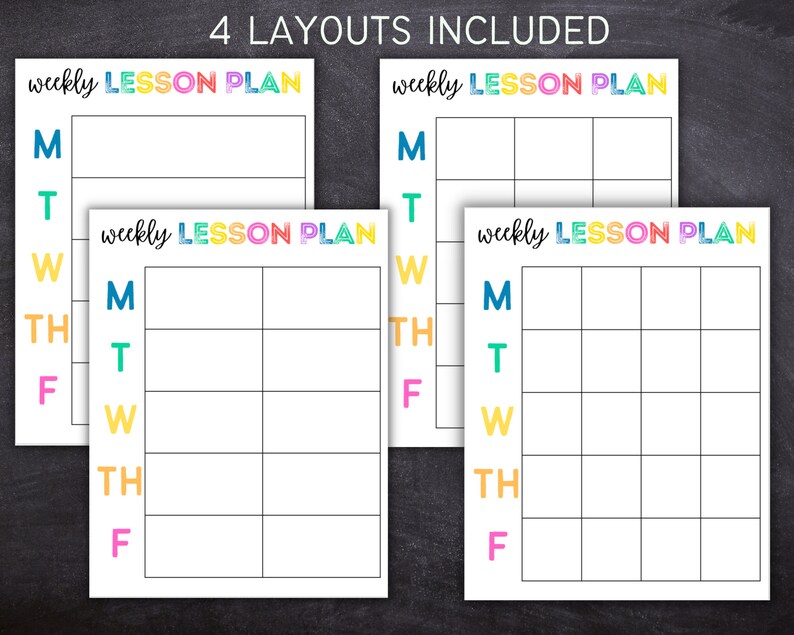 Printable Editable Weekly Lesson Plan Simple School Schedule - Etsy