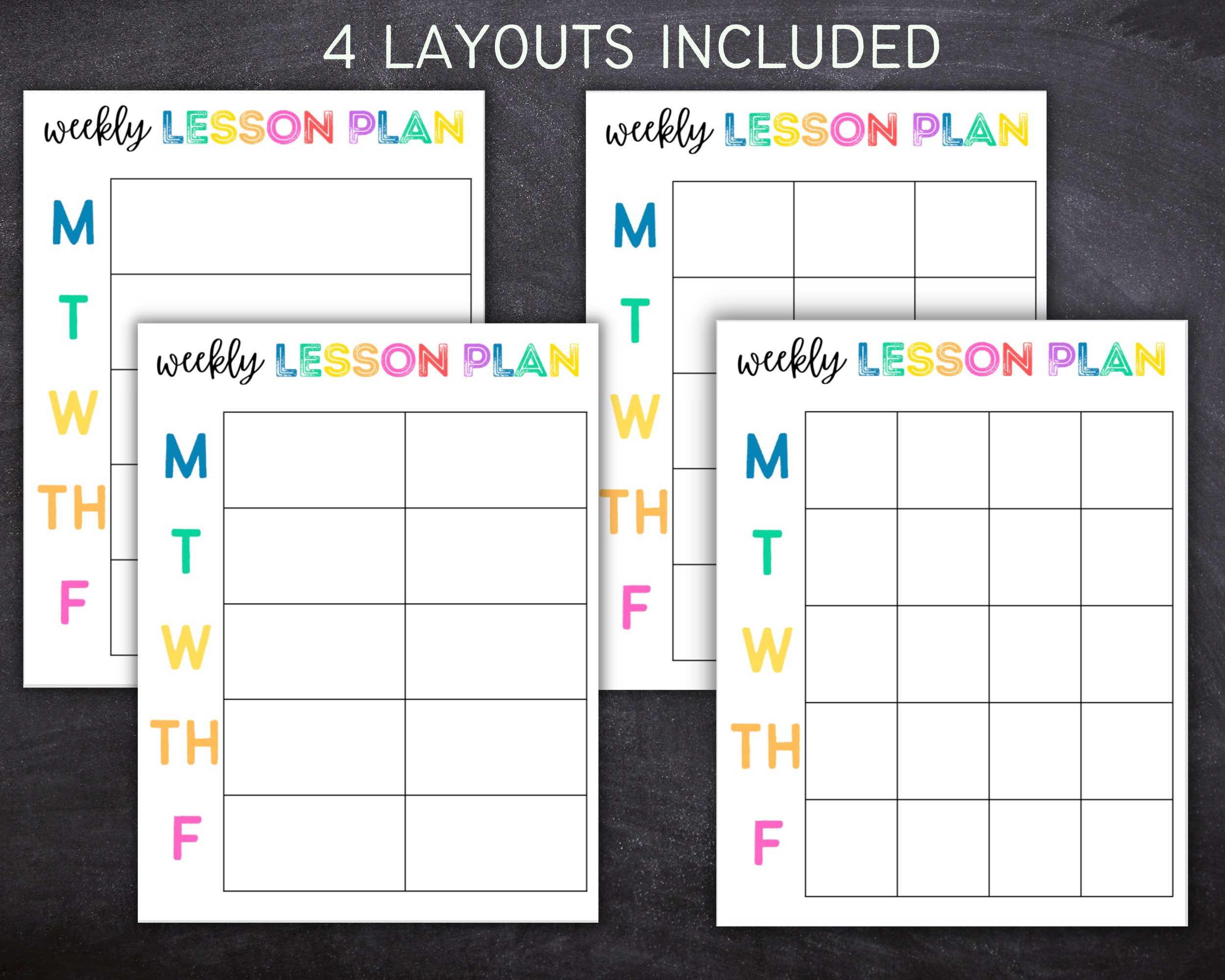 Printable Editable Weekly Lesson Plan Simple School Schedule - Etsy