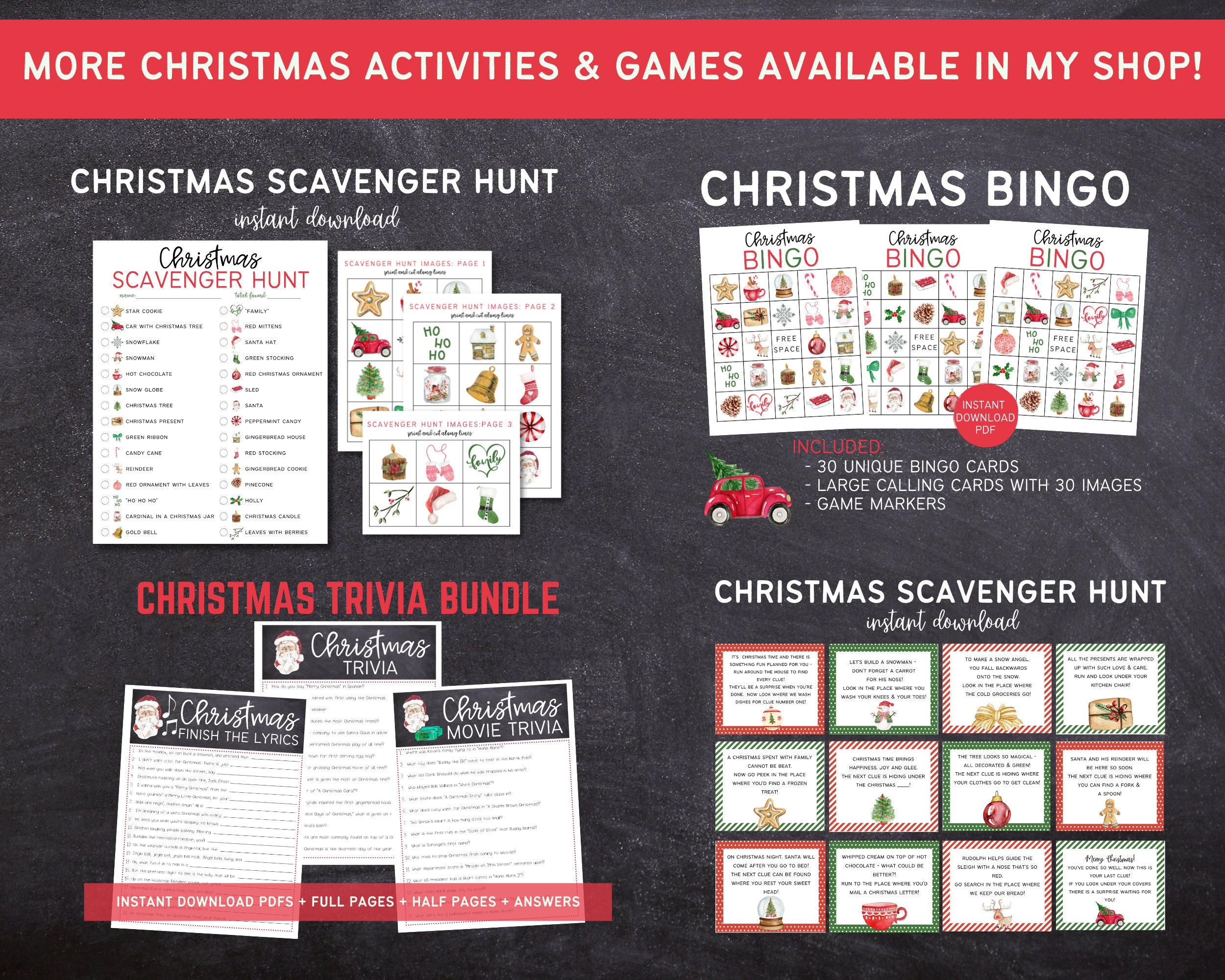 Christmas Carol Finish the Lyric Game Printable Christmas - Etsy