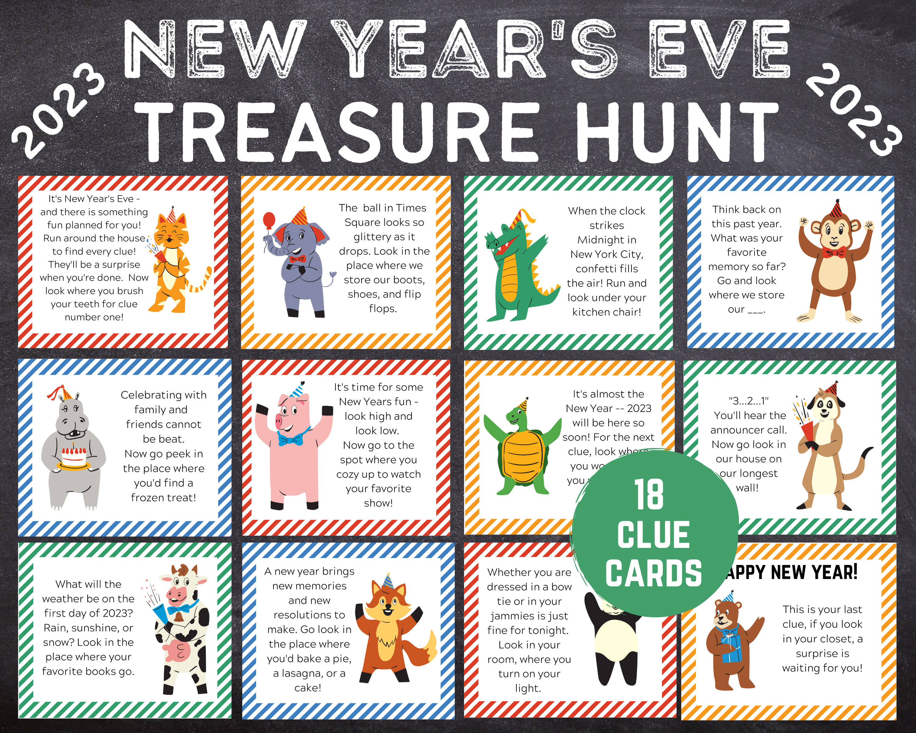 New Years Eve Scavenger Hunt for Kids Instant Download PDF - Etsy