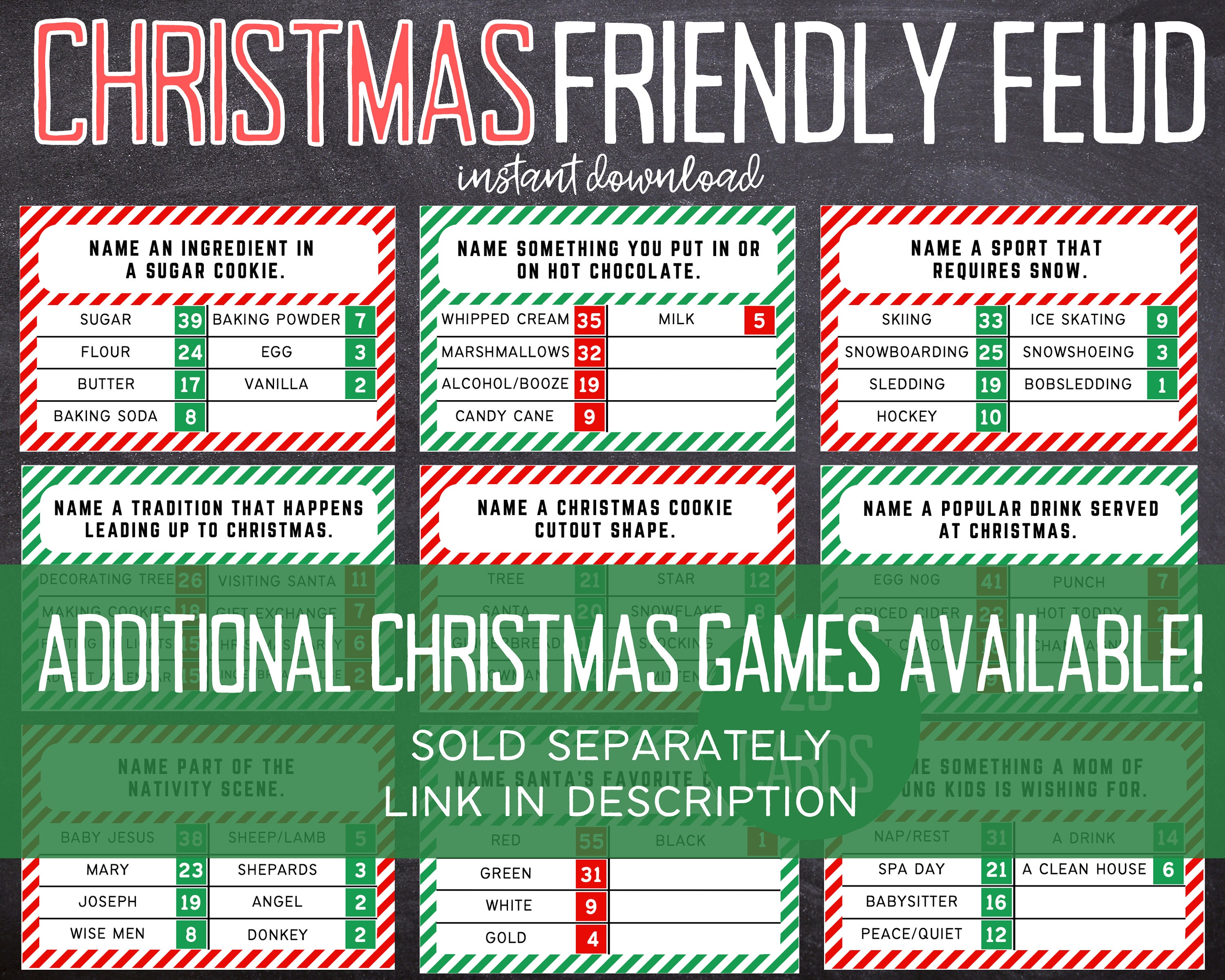 Christmas Carol Finish the Lyric Game Printable Christmas - Etsy Canada