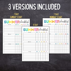 Printable Editable SUMMER Daily Checklist for Kids | Chore Chart for ...