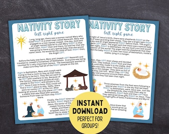 Printable Left Right Christmas Game Nativity Story Left Right Game Pass ...