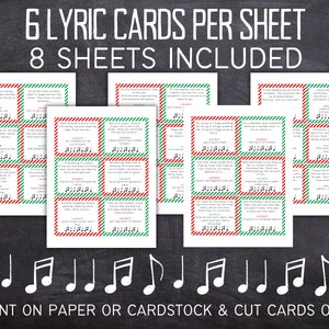 Christmas Carol Finish the Lyric Game Printable Christmas - Etsy