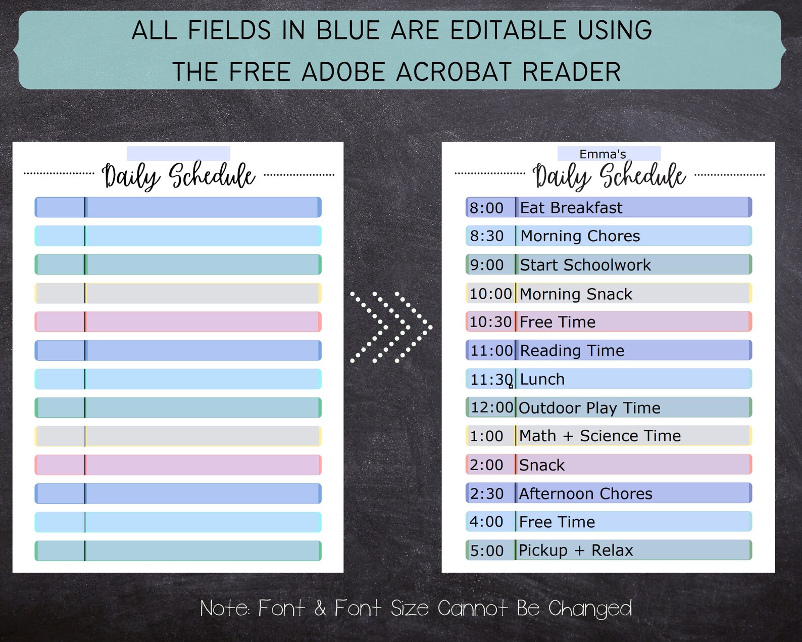Printable Editable Daily Schedule Homeschool Daily Routine - Etsy